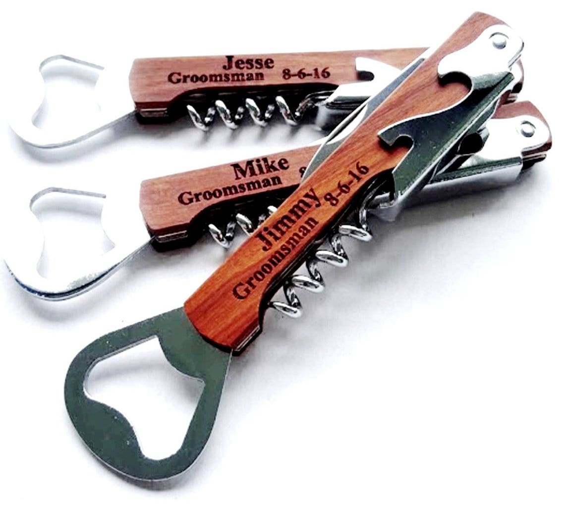 Set of 10 Engraved Corkscrews Groomsmen Gift Wine Key | Etsy