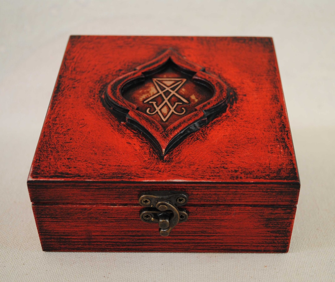 Lucifer Morning Star Sigil Occult Art Ring Case, Satanic Occult Jewelry ...