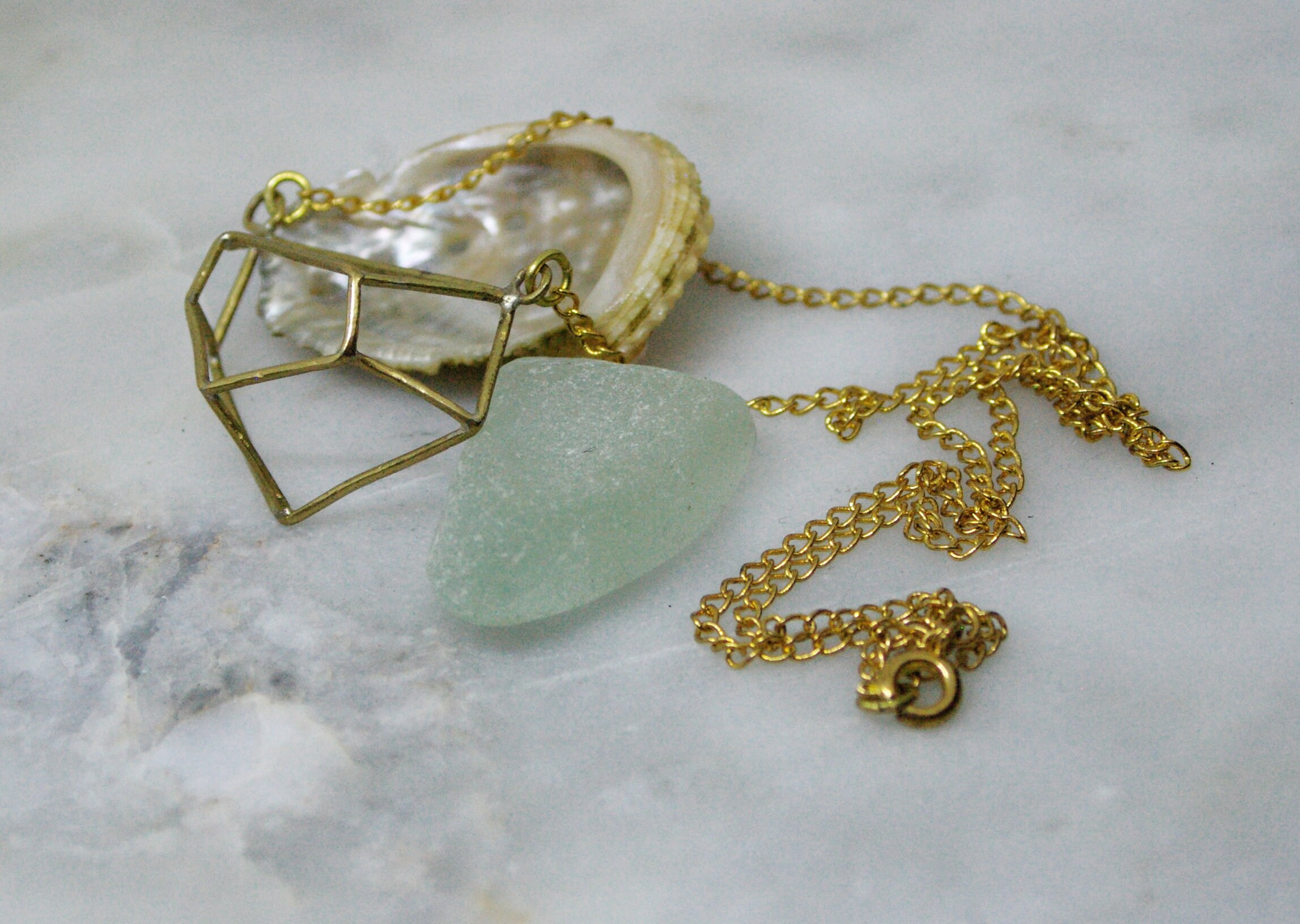 Geometric 3D Irregular Polygon Brass Wire Necklace - Etsy