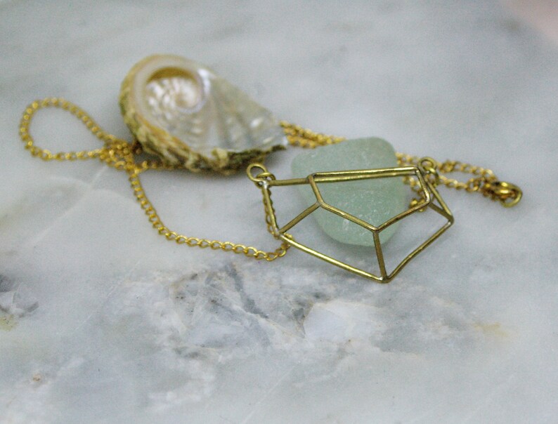 Geometric 3D Irregular Polygon Brass Wire Necklace - Etsy