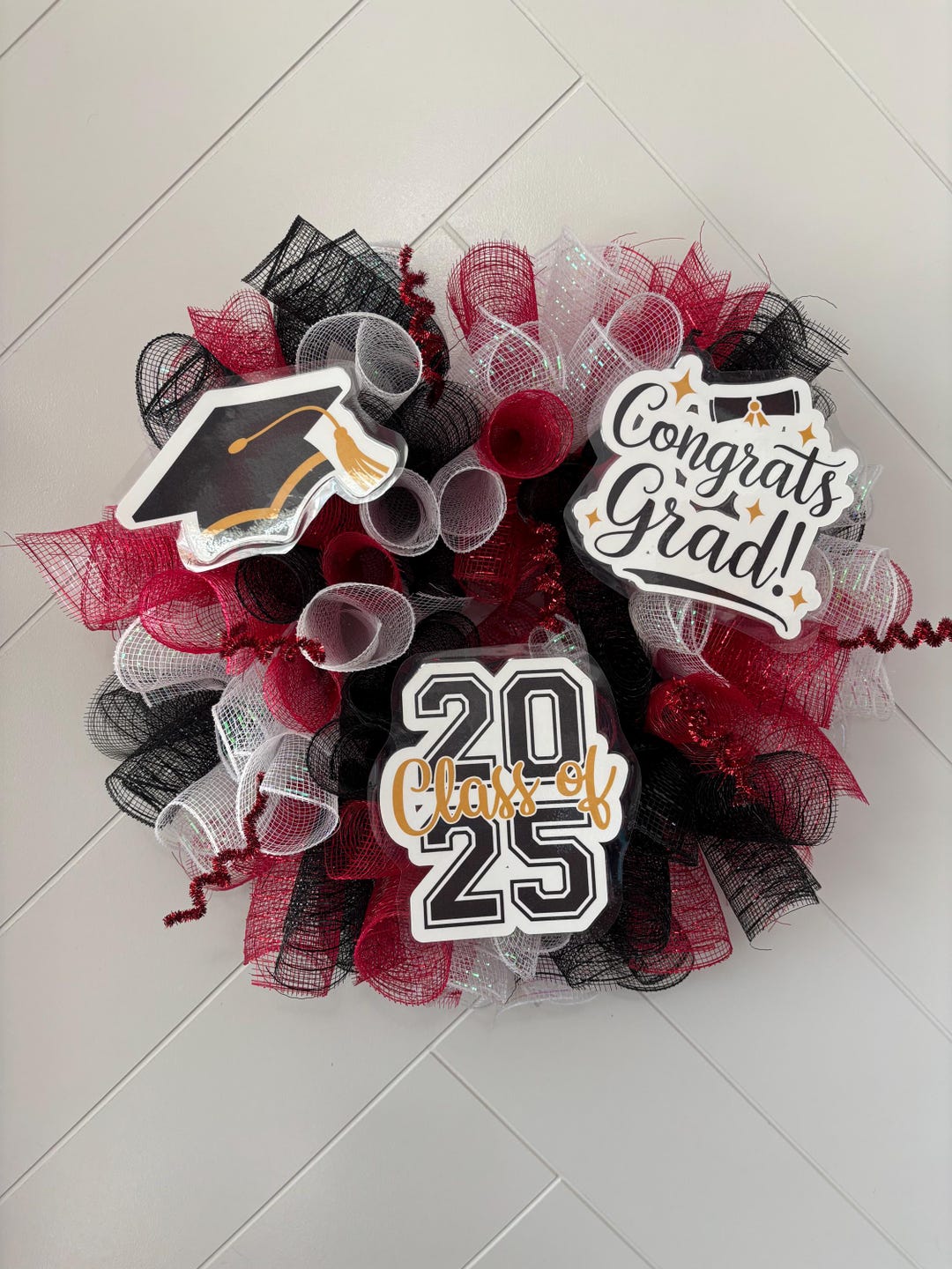 Handmade Deco Mesh Graduation Wreath, Party Decor - Etsy