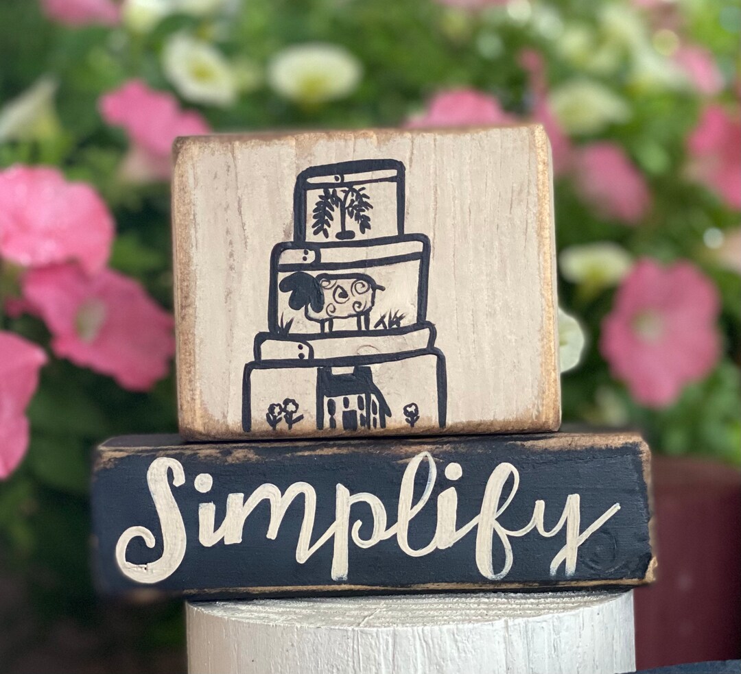 Distressed Hand Painted Stack of Boxes Simplify 2 Pc Tiered - Etsy
