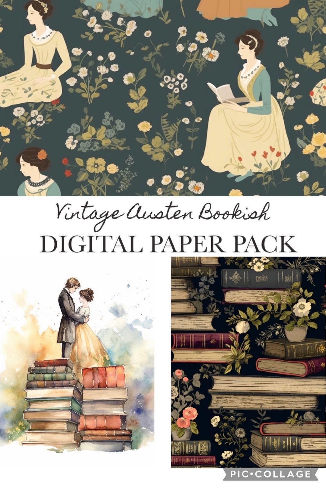 Pride & Prejudice Digital Paper Pack: Bookish Regency Designs (digital ...