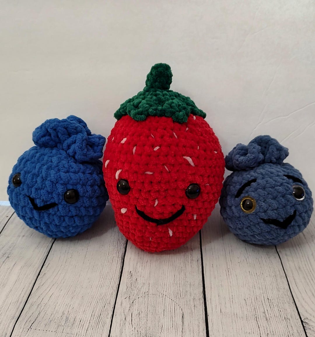 Crocheted Jumbo Fruit ~ Strawberry Plush~ Blueberry Plush ~ Soft Play ...