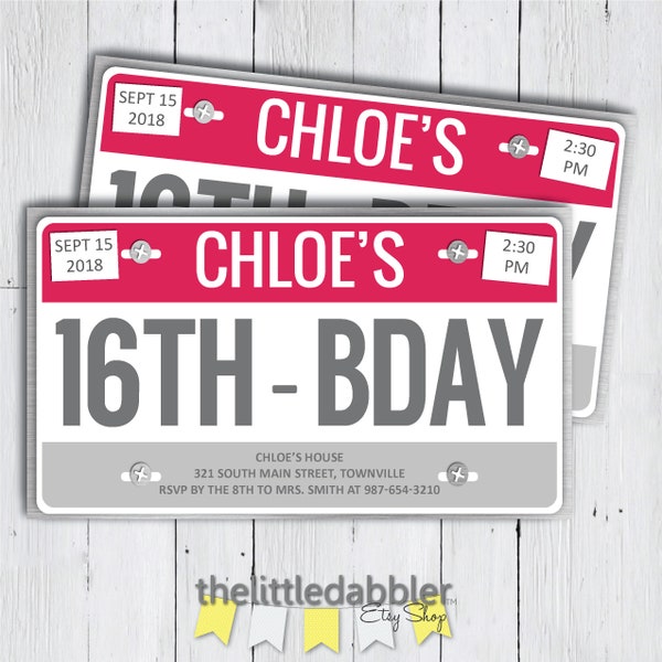 Driver's License Birthday Invitation - Etsy