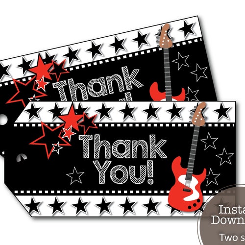 You Rock Printable Favor Tags Instant Download Rock Star - Etsy