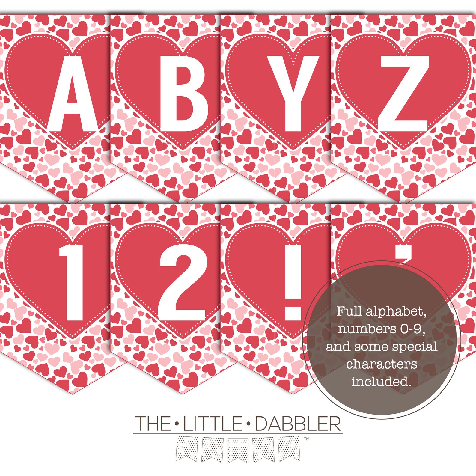 Printable Valentine Pink Heart Banner Sweetheart Birthday - Etsy Canada