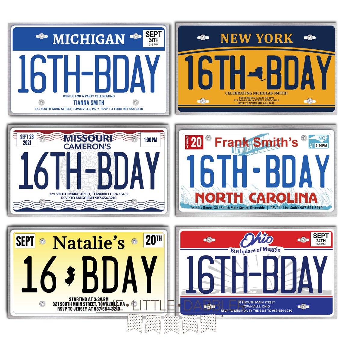 Printable North Carolina State License Plate Sweet 16th - Etsy