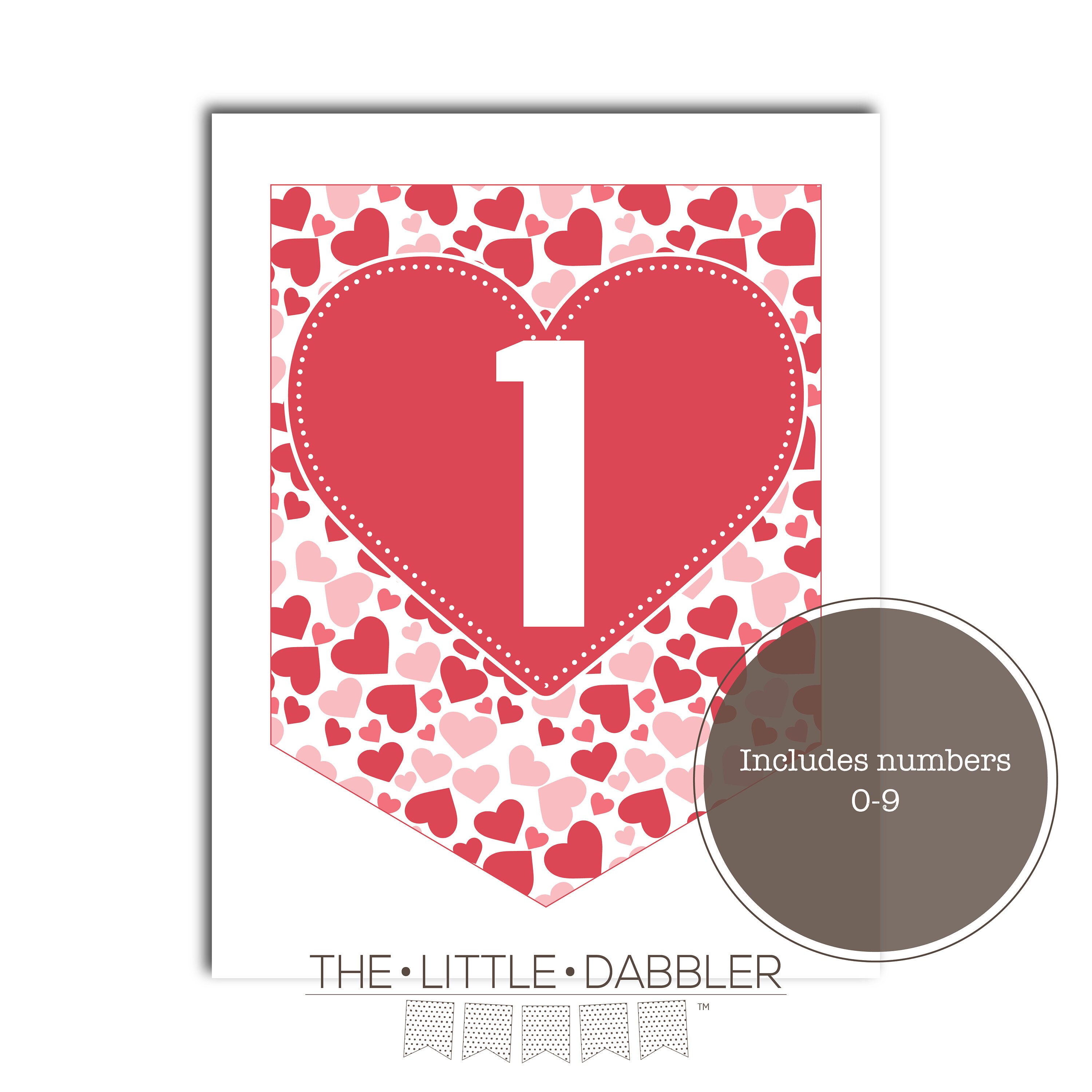 Printable Valentine Pink Heart Banner Sweetheart Birthday - Etsy Canada