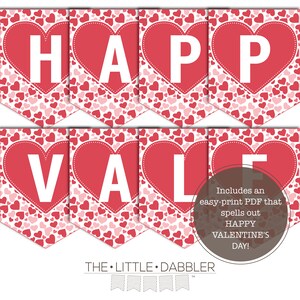 Printable Valentine Pink Heart Banner Sweetheart Birthday - Etsy Canada