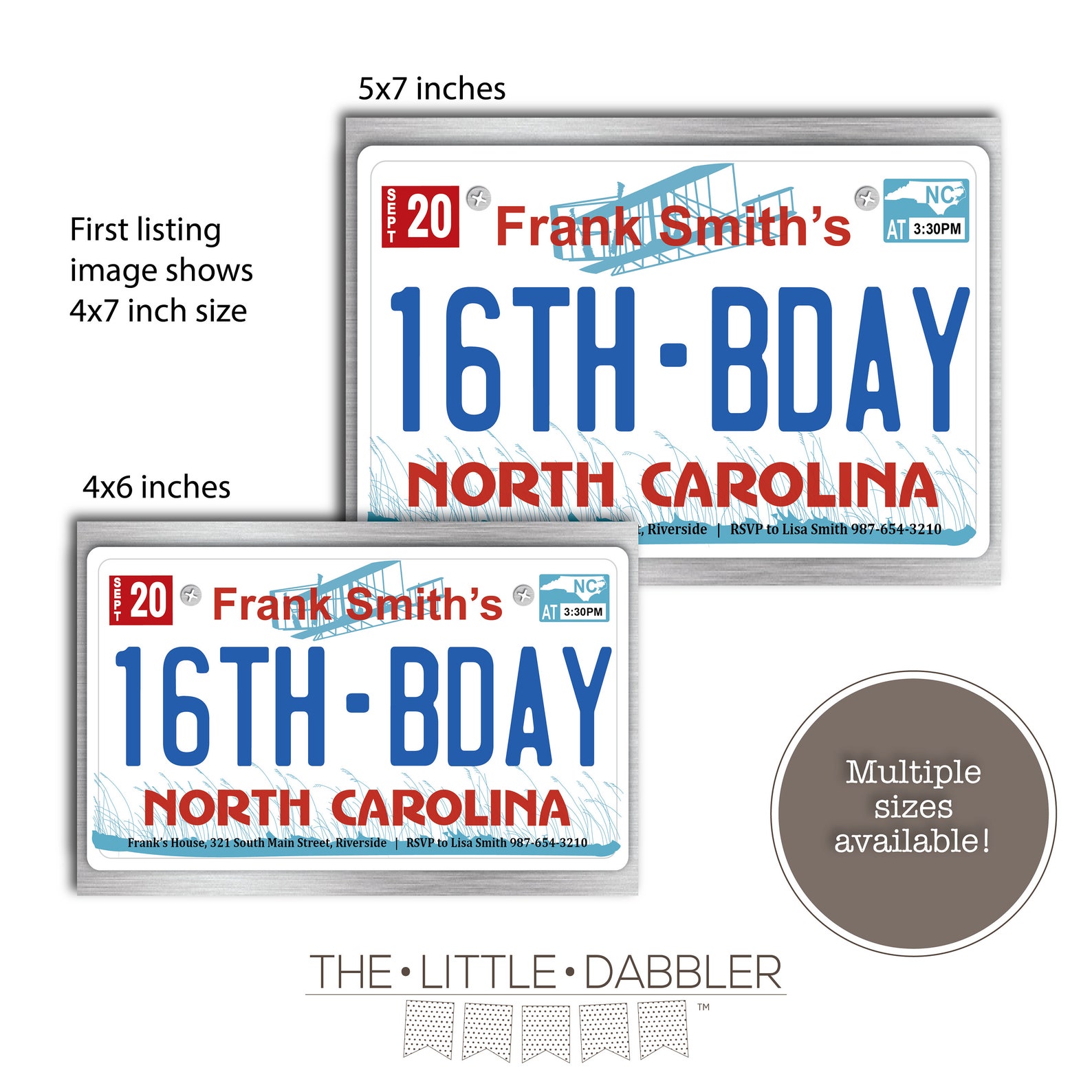 Printable North Carolina State License Plate Sweet 16th - Etsy