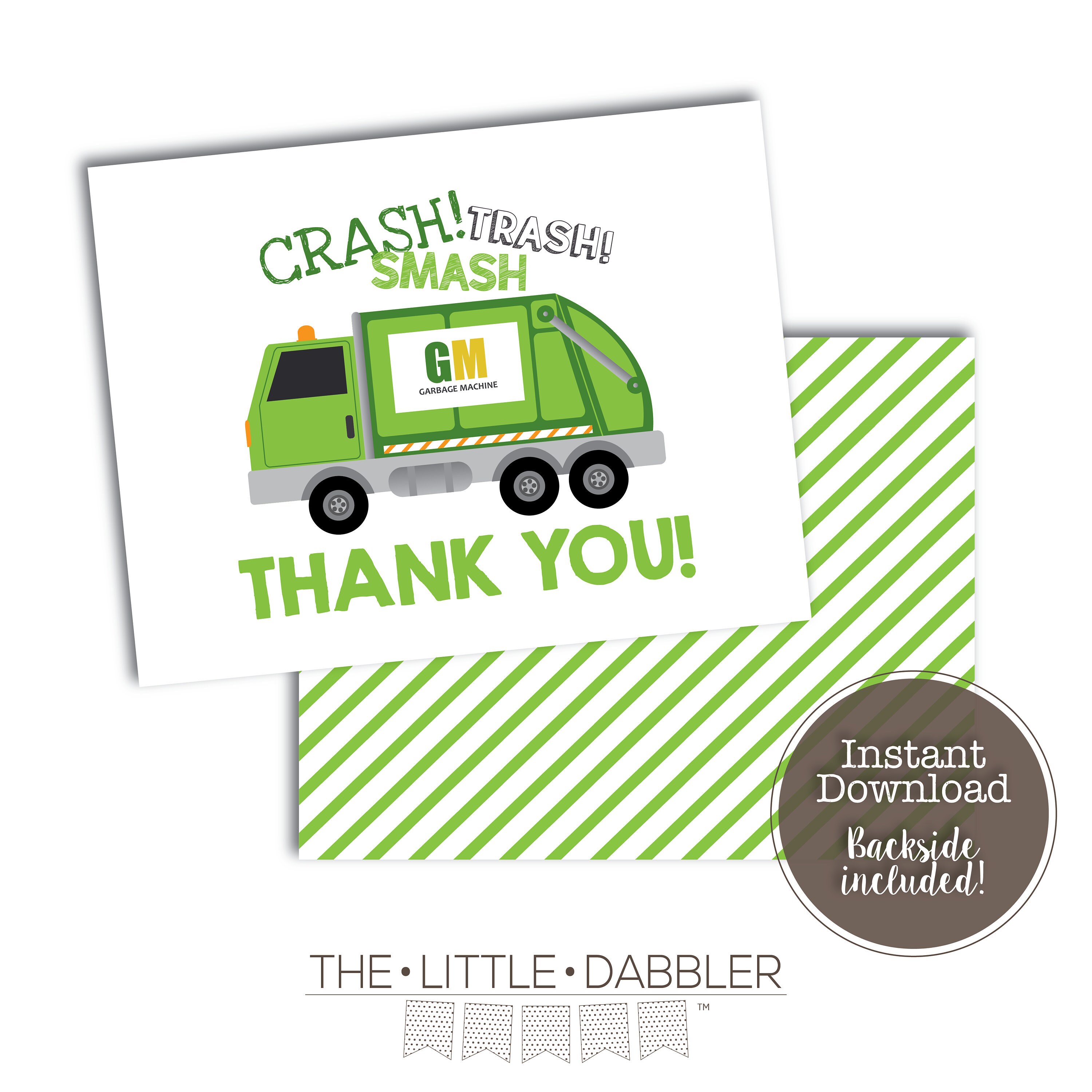 Stickers, Labels & Tags Labels Garbage Truck Birthday Party Decor ...