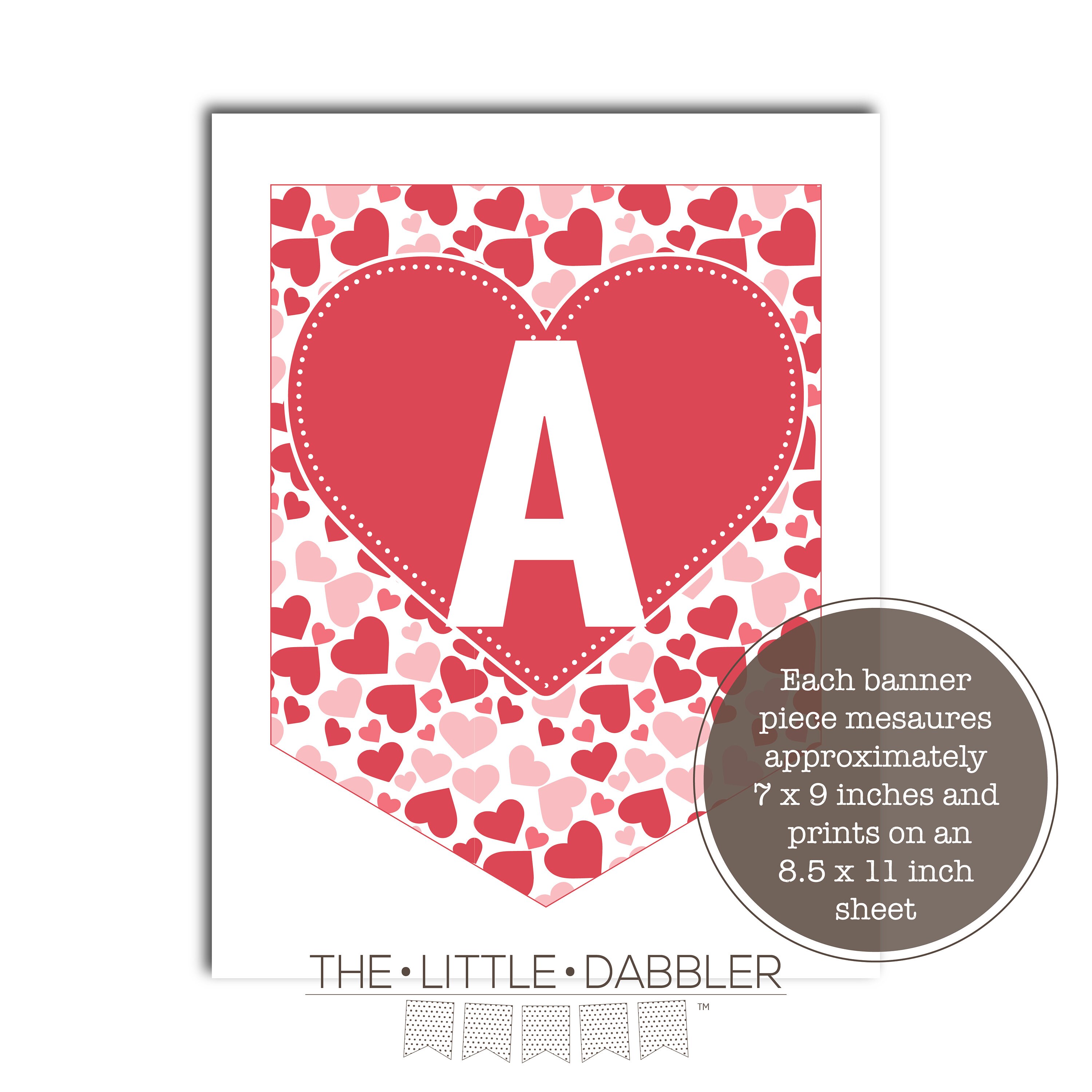 Printable Valentine Pink Heart Banner Sweetheart Birthday - Etsy Canada