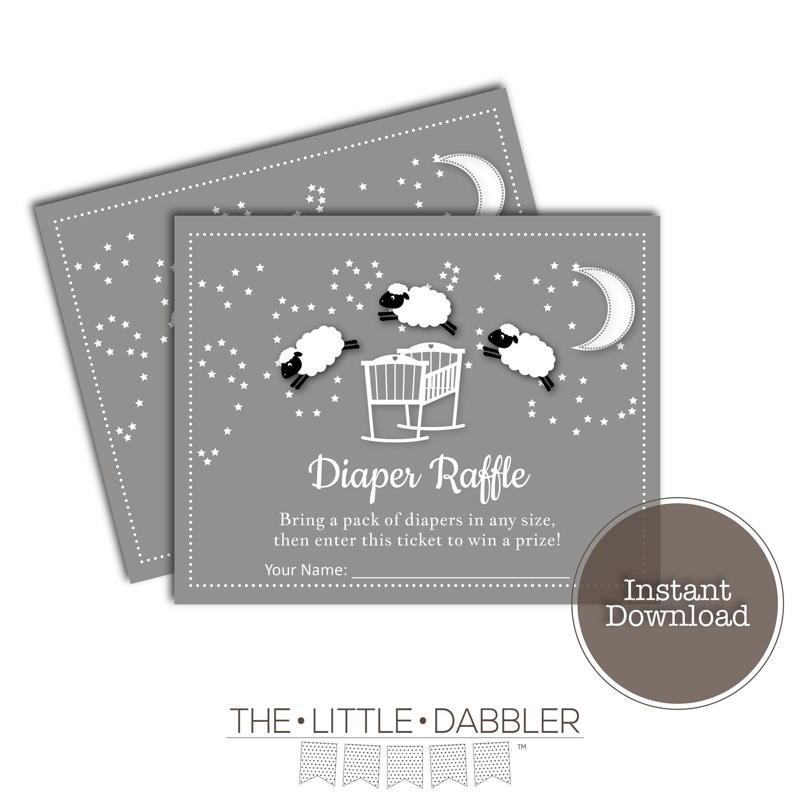 Printable Sheep Baby Shower Diaper Raffle Ticket Little - Etsy