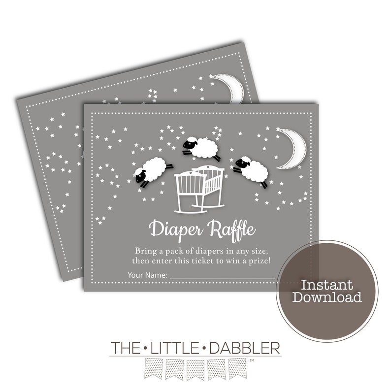 Printable Sheep Baby Shower Diaper Raffle Ticket Little - Etsy