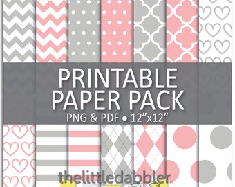 Pink Grey Chevron | Etsy