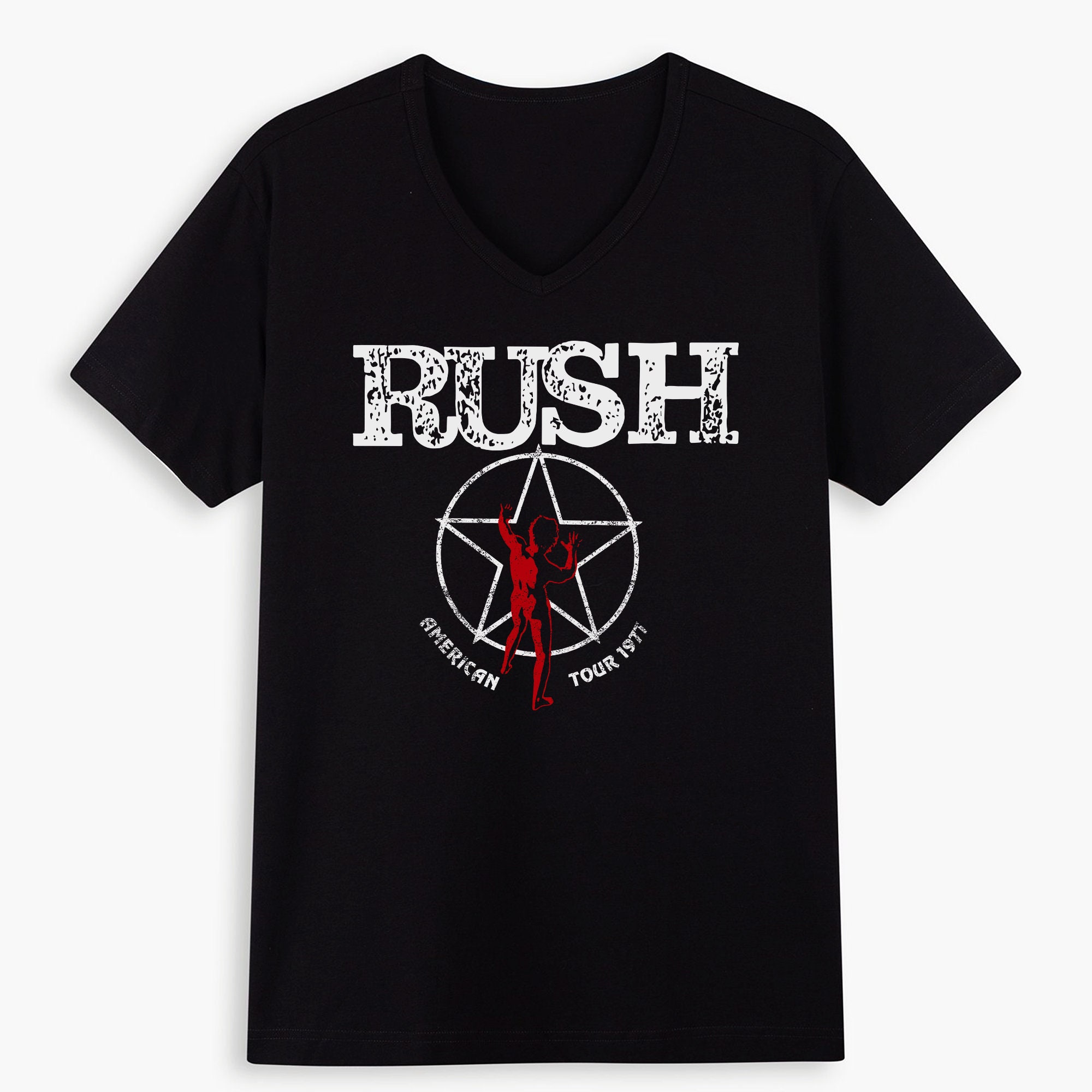 Rush Rock Music Band American Tour 1977 Shirt Rush Starman T-Shirt