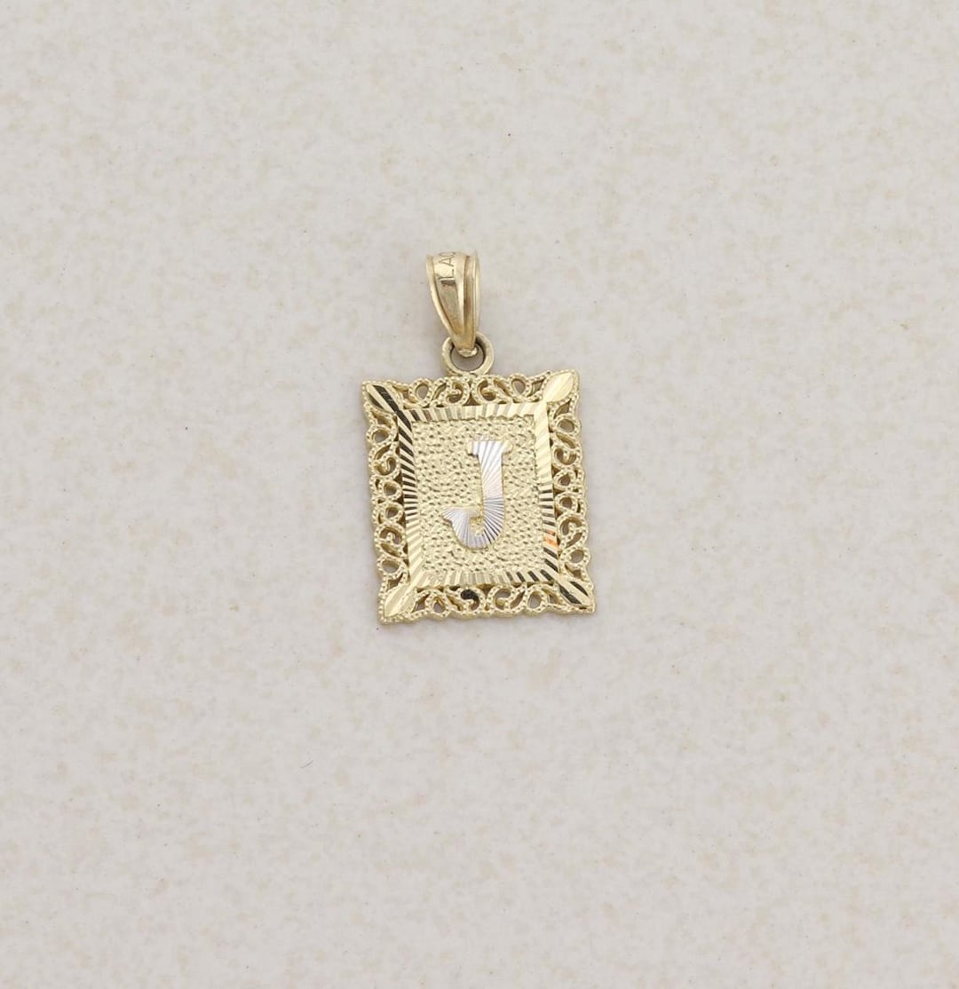 Pendant Only 10k Yellow Gold Letter J Initial Monogram Pendant - Etsy