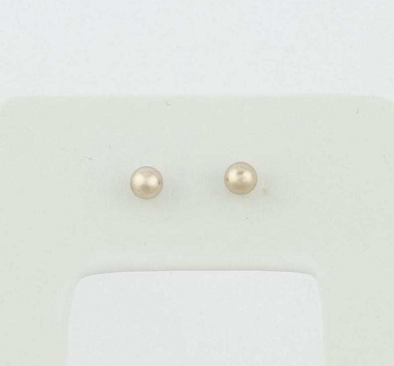 14k Yellow Gold 4.8mm Ball Bead Earrings Stud Post - Etsy