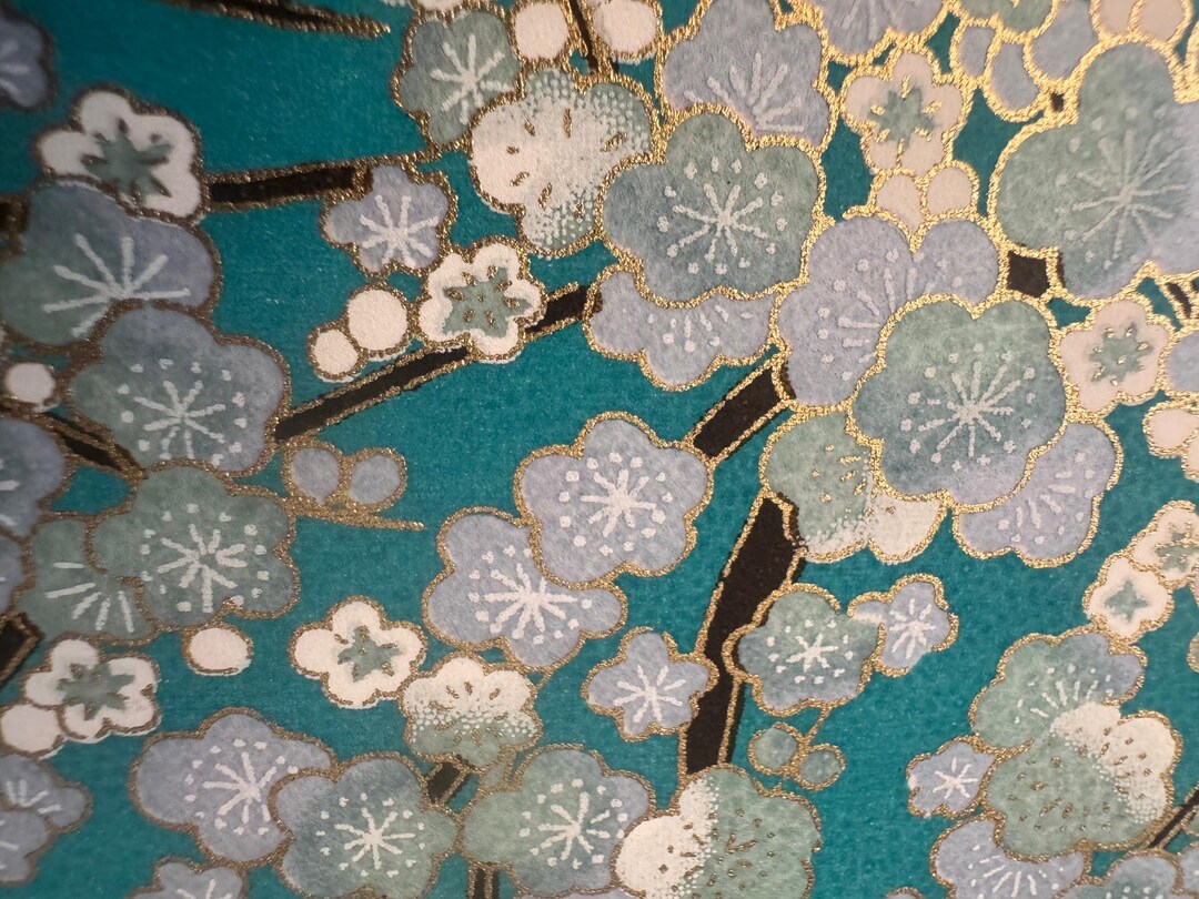 Origami Paper, Chiyogami Paper, Yuzen Paper, Washi Paper. Green Plum on ...