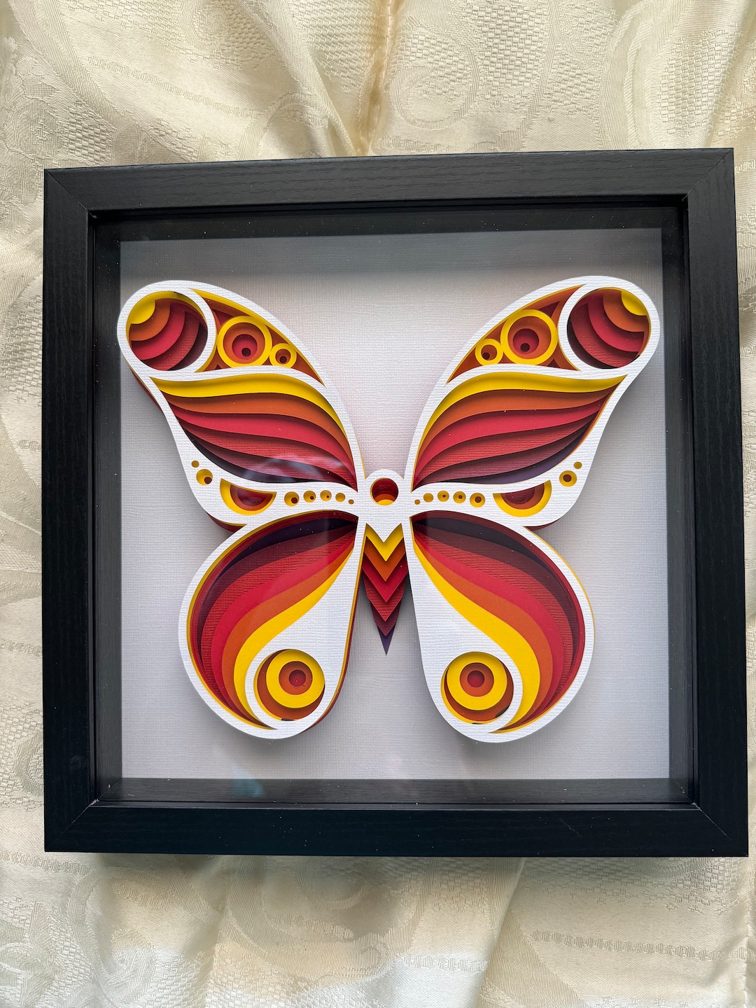 Butterfly Shadow Box, 3D Mandala. Custom Colors Available. - Etsy