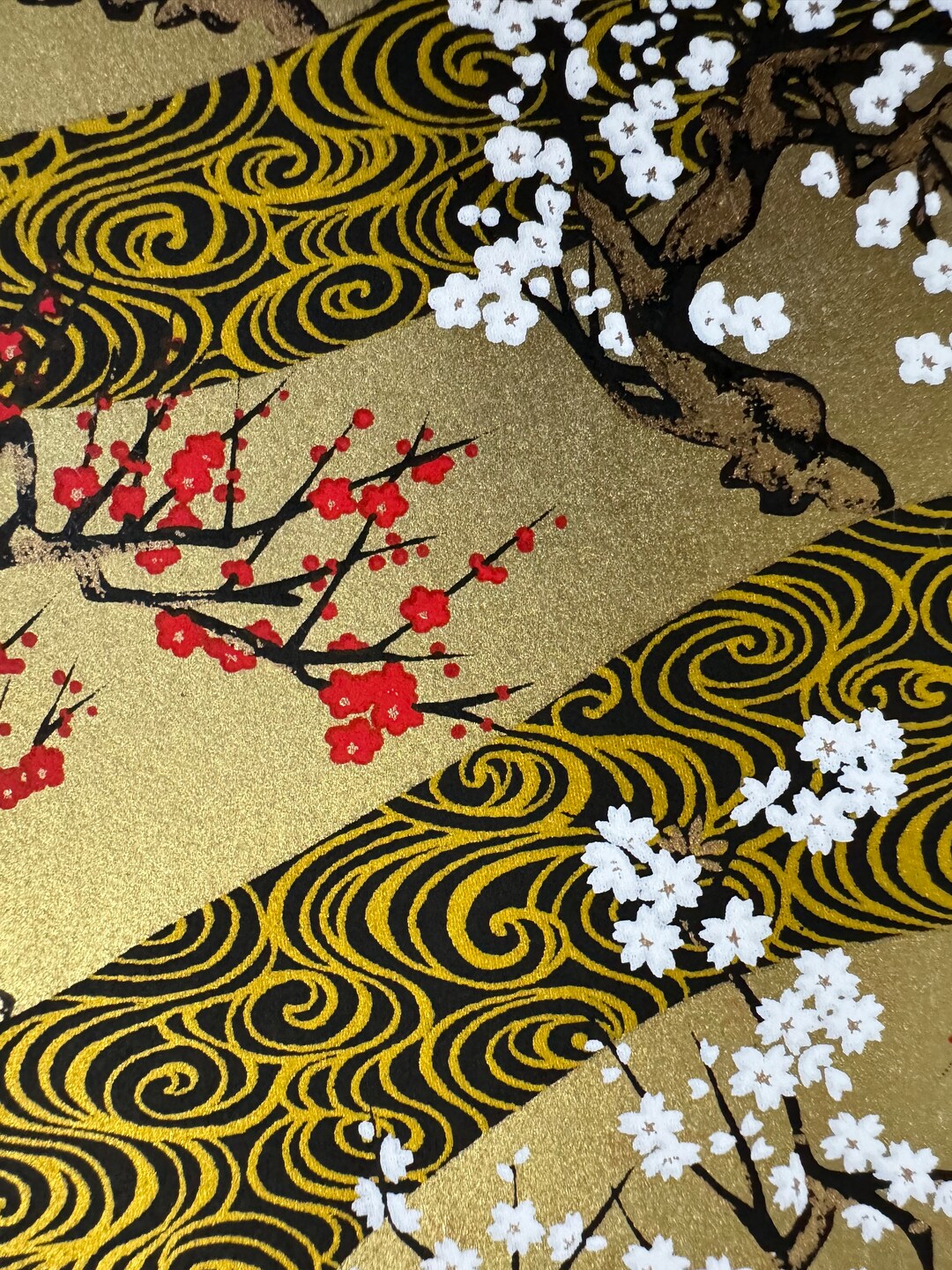Origami Paper, Chiyogami Paper, Yuzen Paper, Washi Paper. Plum Blossoms ...