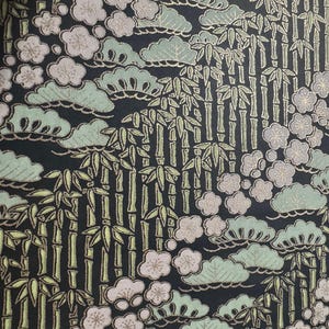 Origami Paper, Chiyogami, Yuzen, Washi. Shochikubai Black Pattern ...