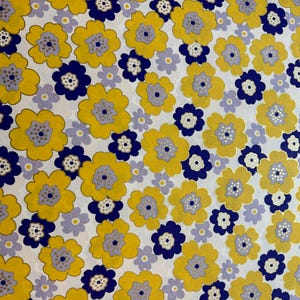 Origami Paper, Chiyogami, Yuzen, Washi. Blue and Yellow Flowers Pattern ...