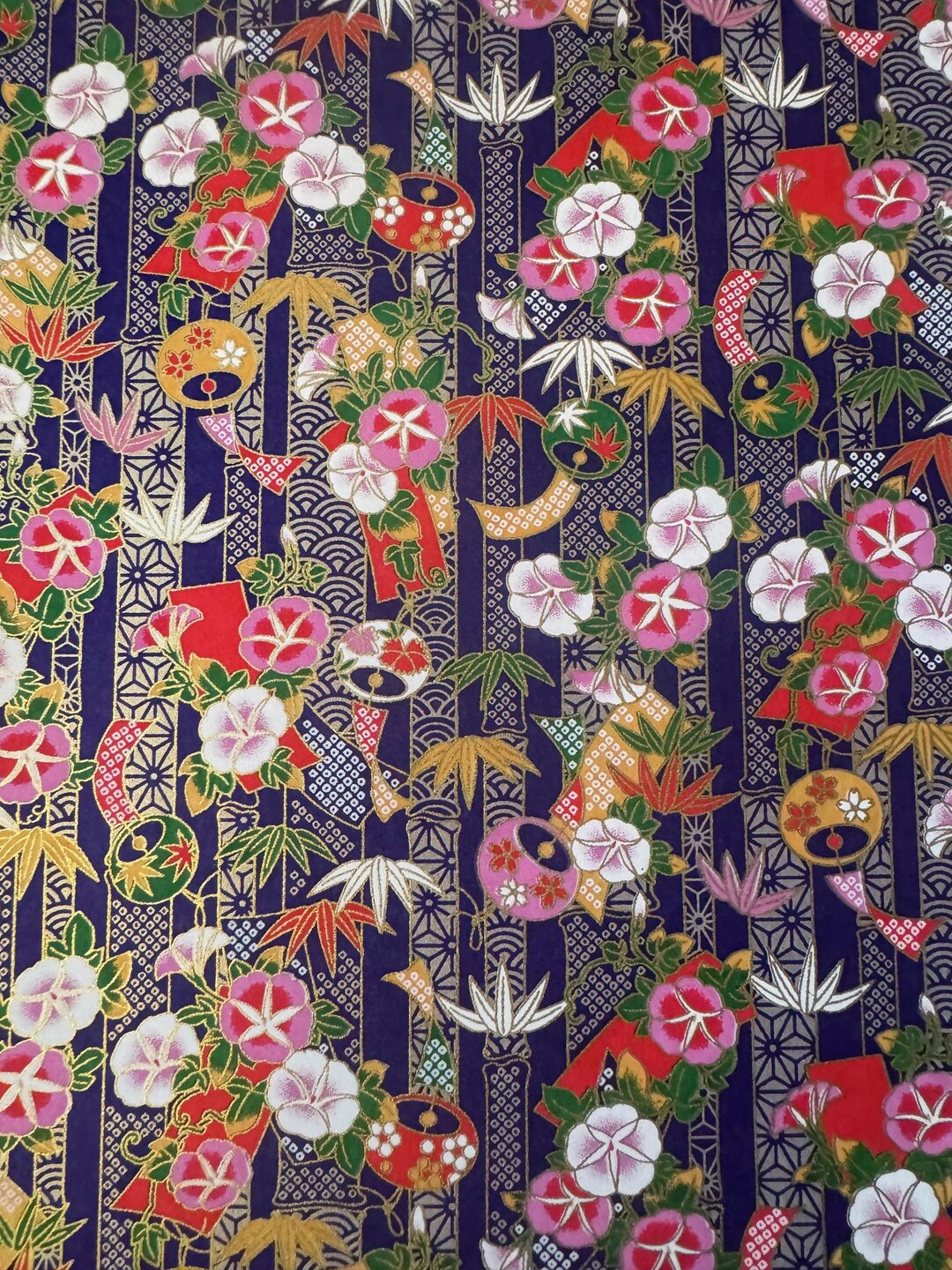 Origami Paper, Chiyogami Paper, Yuzen Paper, Washi Paper. Floral on ...