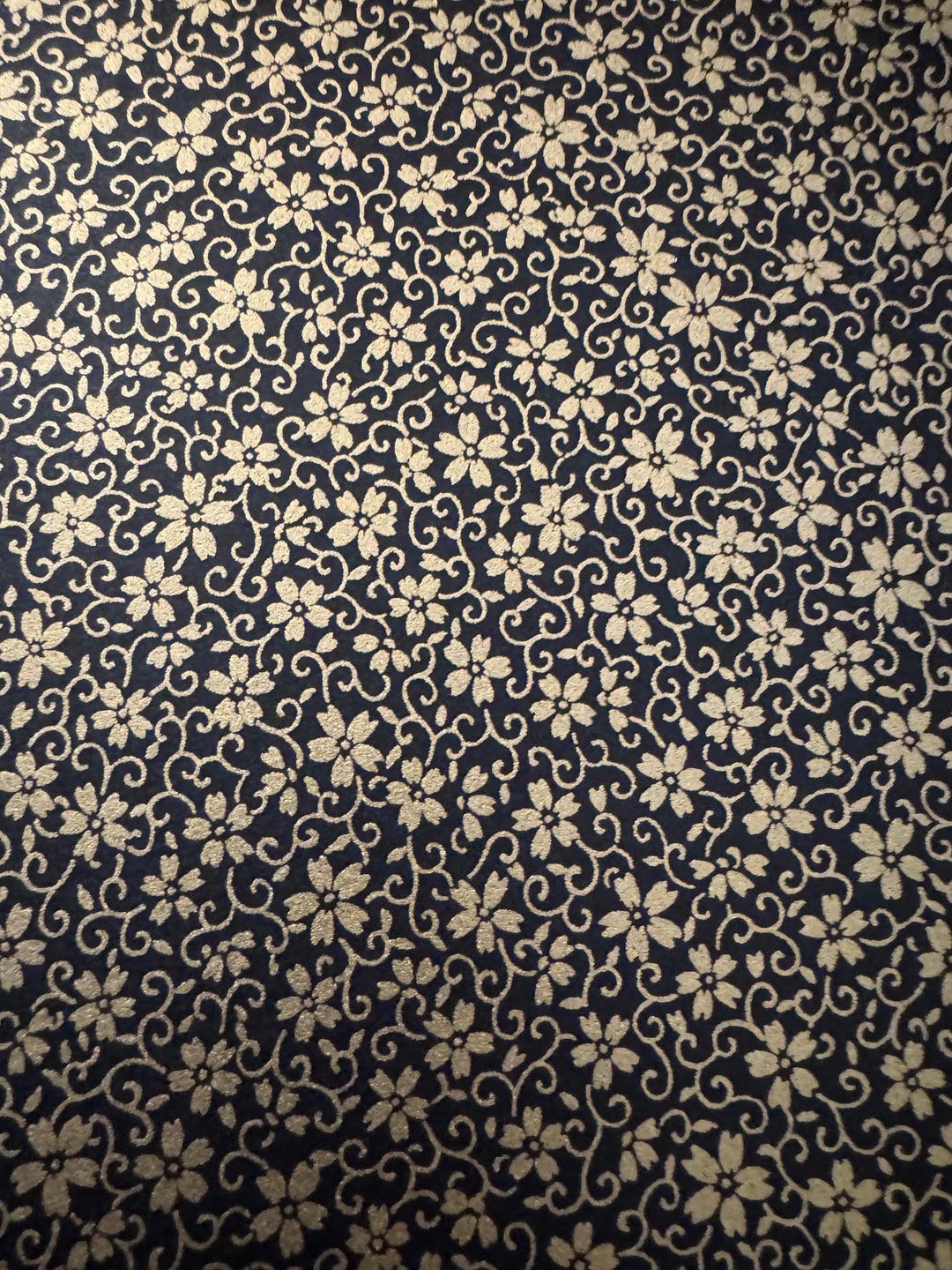 Origami Paper, Chiyogami, Yuzen, Washi. Gold Sakura on Black Pattern ...