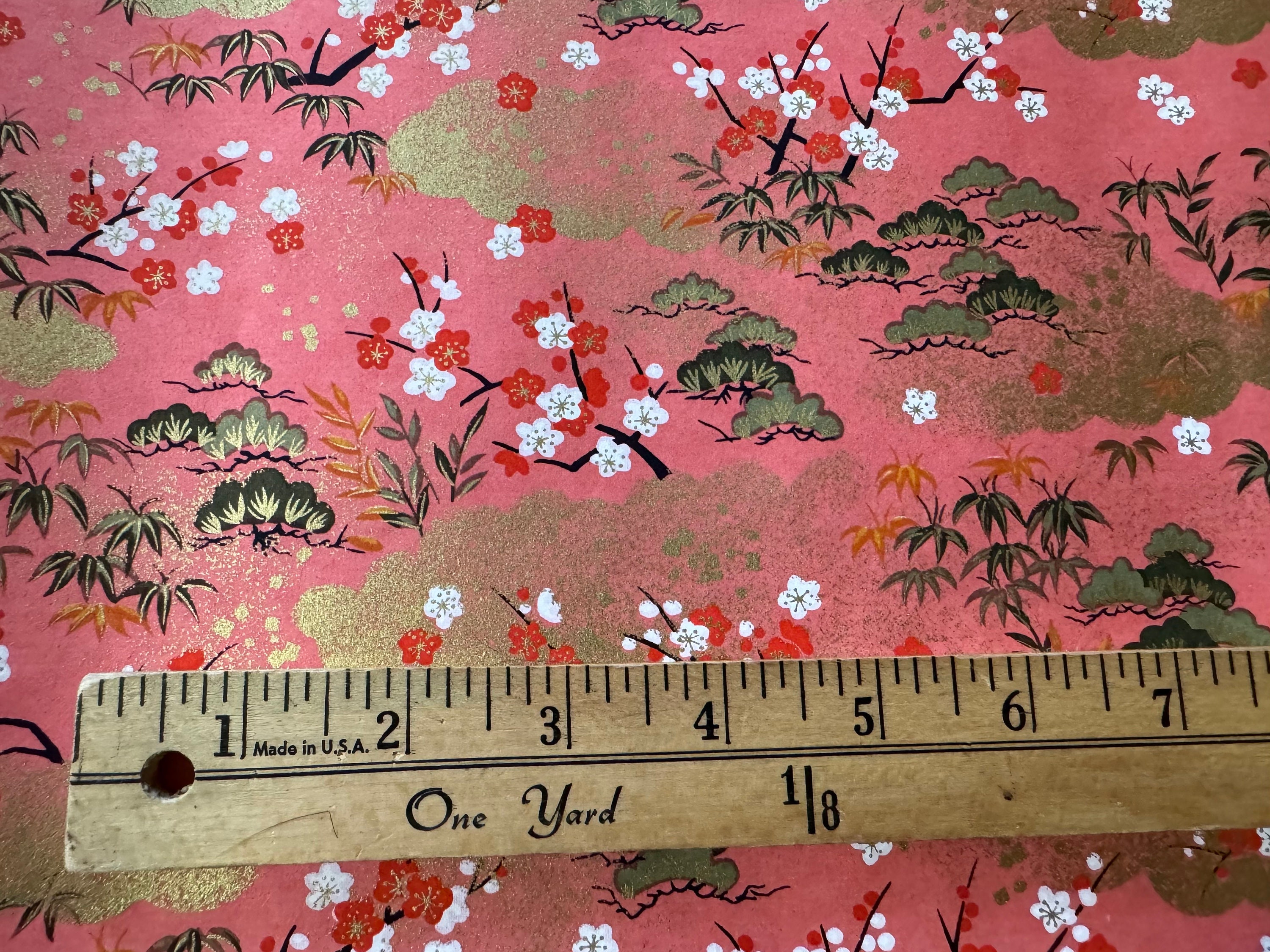 Origami Paper, Chiyogami Paper, Yuzen Paper, Washi Paper. Sakura Cherry Blossom Tree Pattern on ...