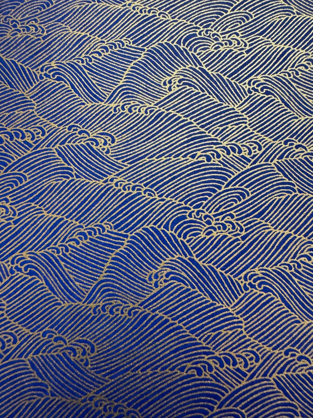 Origami Paper, Chiyogami Paper, Yuzen Paper, Washi Paper. Gold Waves on ...