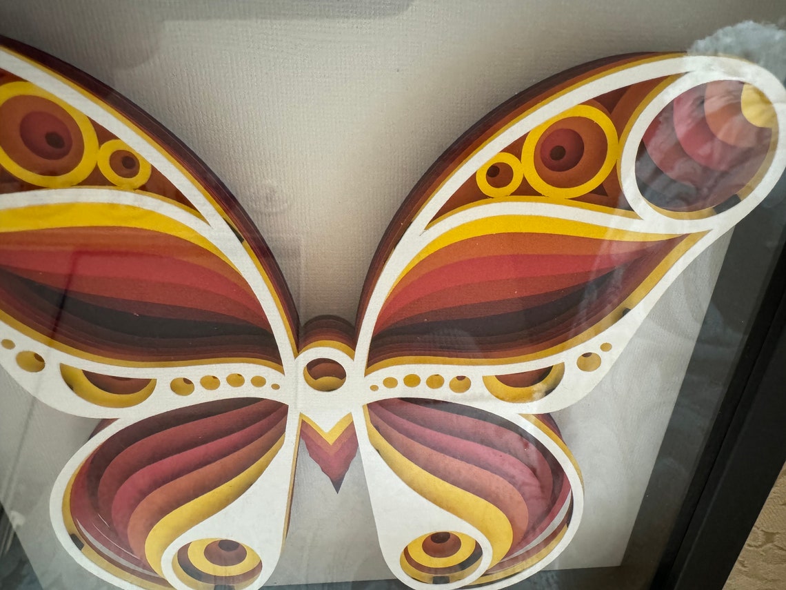 Butterfly Shadow Box 3D Mandala. Custom Colors Available. - Etsy