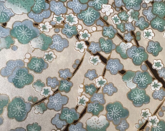 Origami Paper, Chiyogami, Yuzen, Washi. Blue Sakura Cherry Blossoms on ...