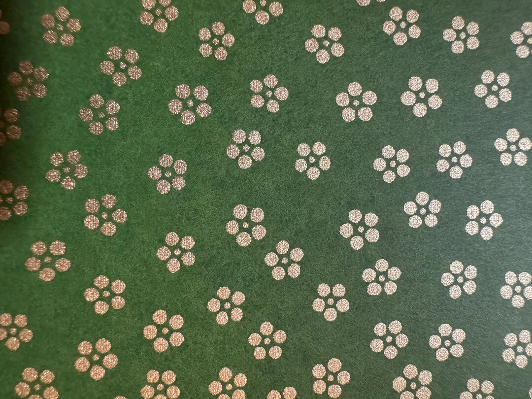 Origami Paper, Chiyogami Paper, Yuzen Paper, Washi Paper. Gold on Green ...