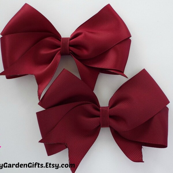 Maroon Hair Bow - Etsy
