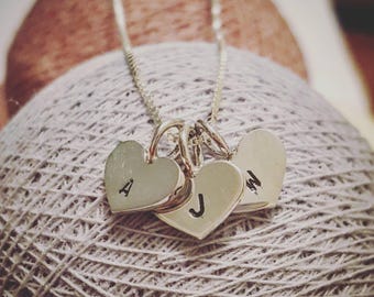 3 Piece Heart Necklace - Etsy