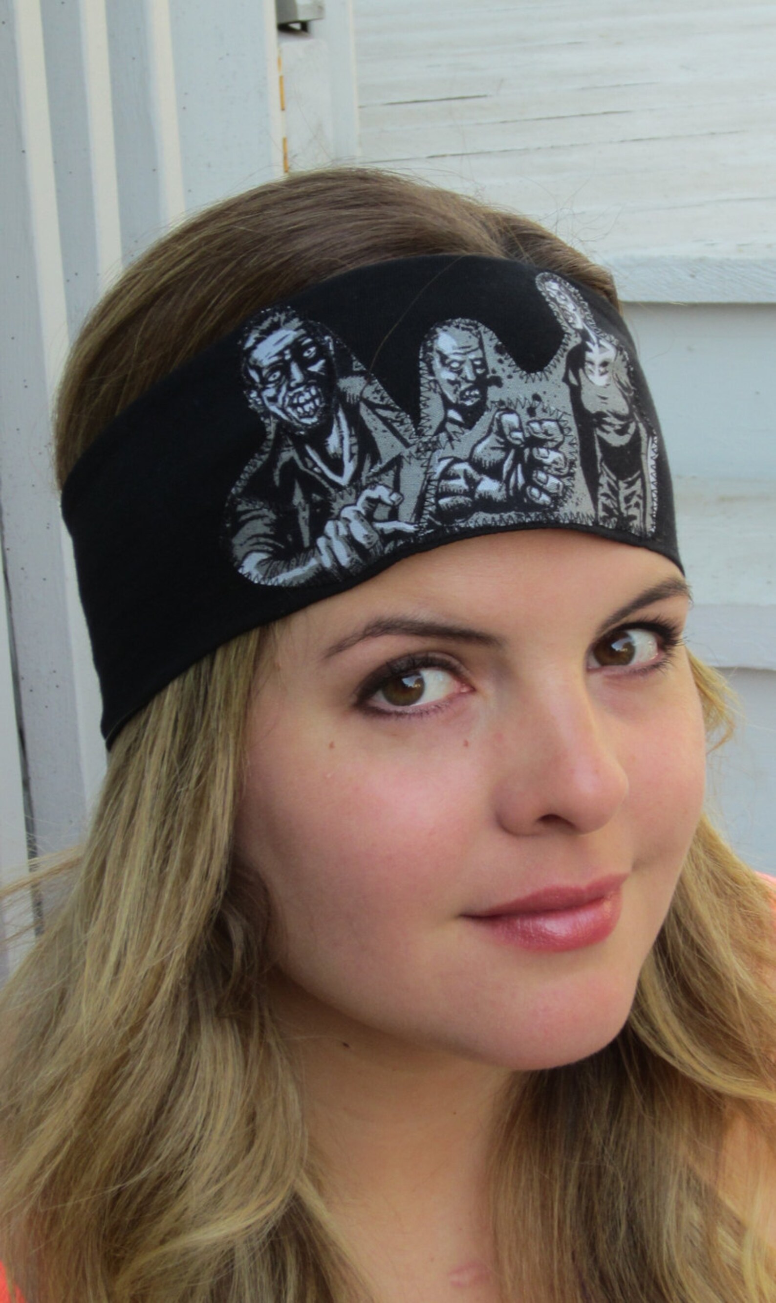 Zombie Headband, Zombies on Black Headband, Stretch Headband, the ...