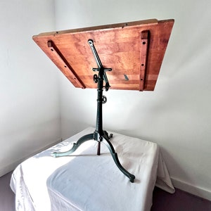 Drafting Table Cast Iron Antique Drafting Adjustable Brooklyn Tripod ...