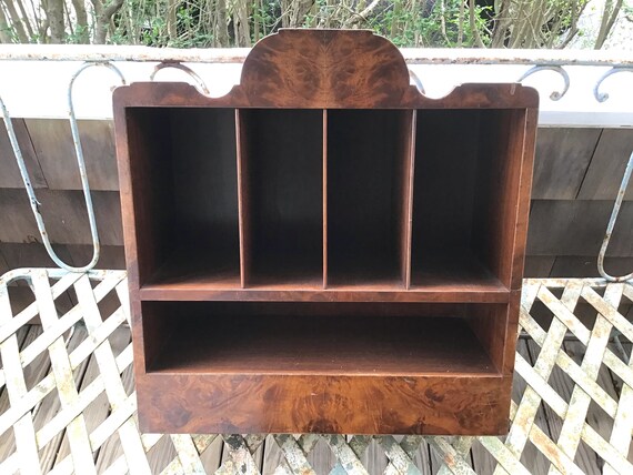Walnut Storage Cubby Burlwood Desktop Storage 19th Century | Etsy