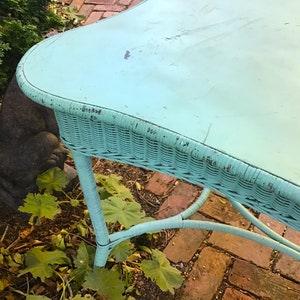 Wicker Table 1900's Shabby Chic Green Distressed Wicker - Etsy