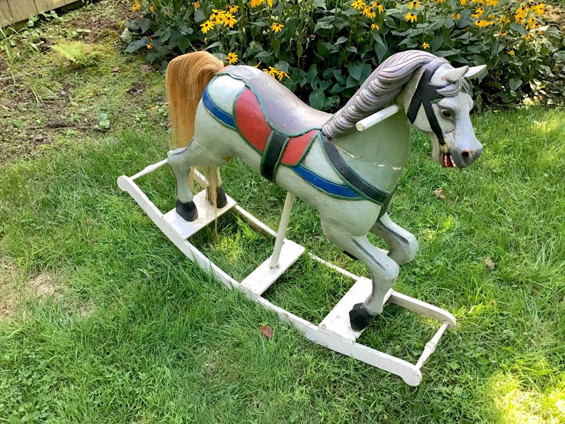 Antique Carousel Horse Rocking Horse - Etsy Denmark