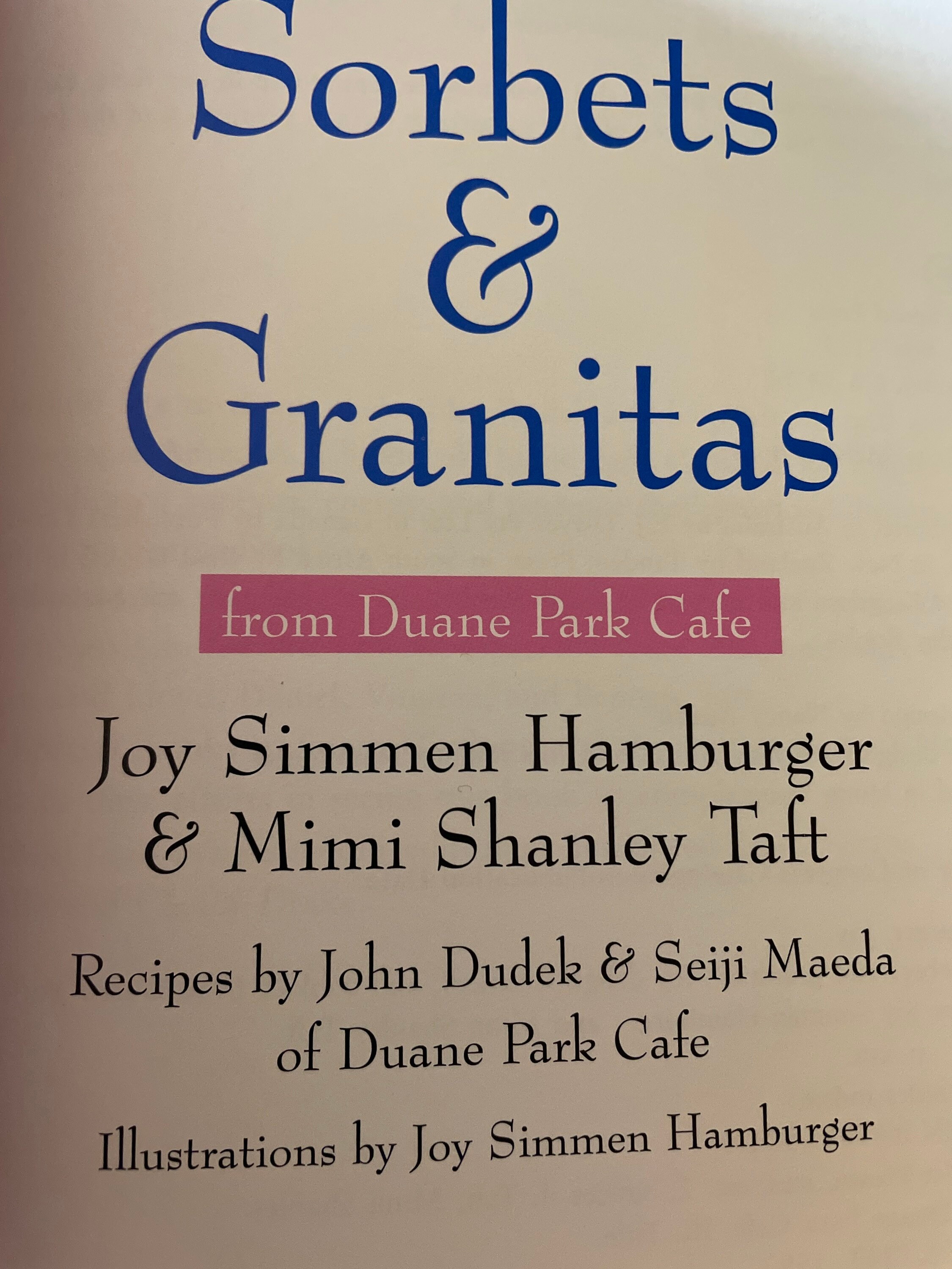 Sorbets & Granitas, Joy Simmen Hamburger Mimi Shanley Taft - Etsy