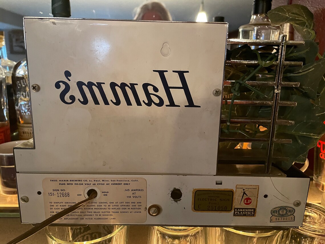 RARE C 1950s BREWERIANA: Lighted Vintage Hamms Beer Sign Register ...