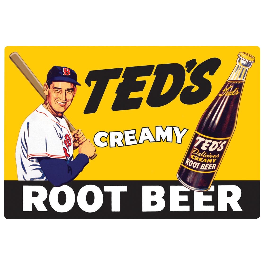 MLB Boston Sox Ted's Root Beer Embossed Diecut Sign 14 Inch USA MADE ...
