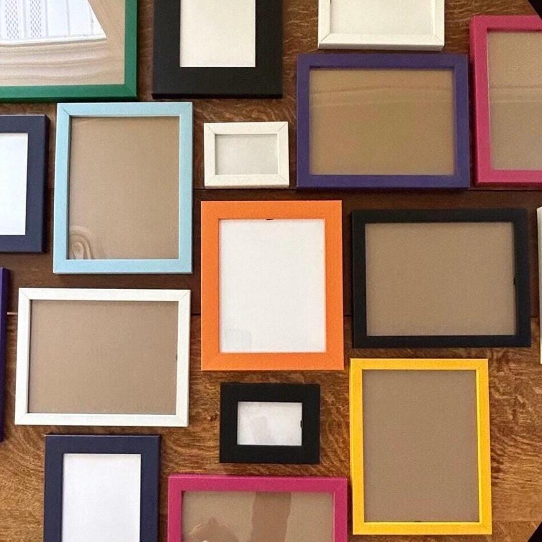 Colorful Wood Gallery Wall Frames, 17 Piece Set, 8.5x11 - Etsy