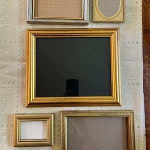 Gallery Wall Set Gold Silver Tone Wood Frames Resin Frames Faux Wood ...