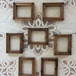 7 Rustic Rough Hewn Open Wood Frames Wall Decor 3x4” Farmhouse Cabin ...