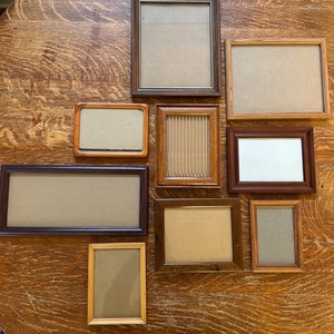 Gallery Wall Set Mixed Wood Frames up to 8x10” Light Dark Medium and ...