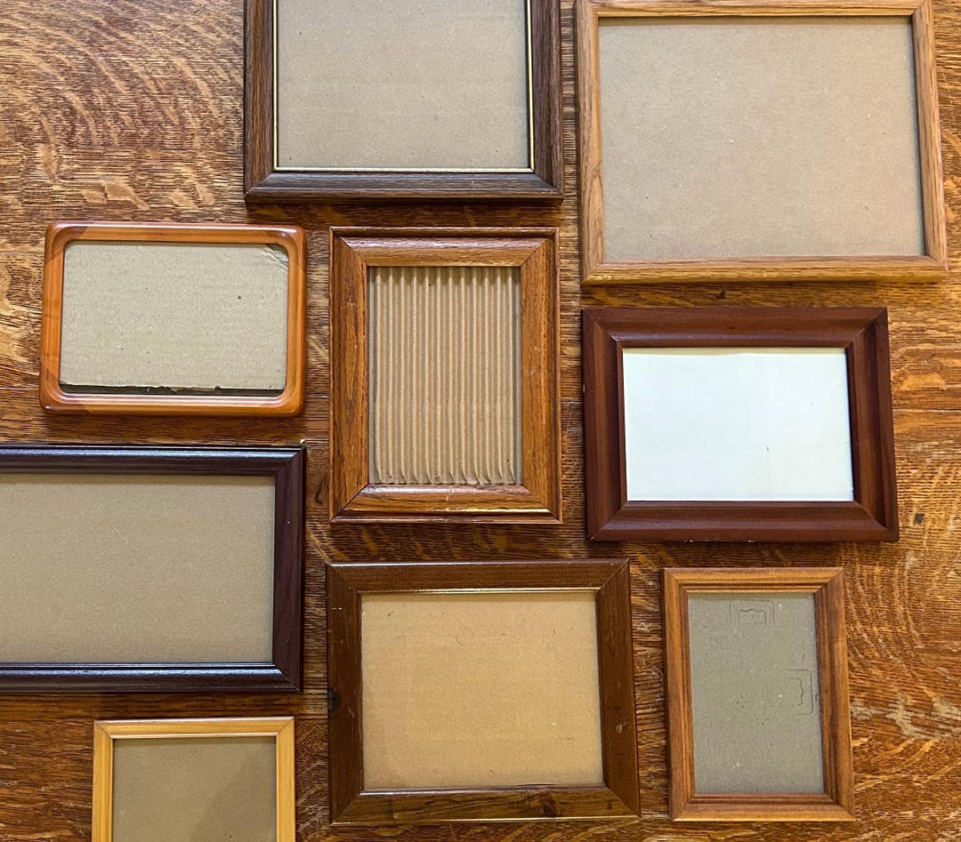 Gallery Wall Set Mixed Wood Frames up to 8x10” Light Dark Medium and ...